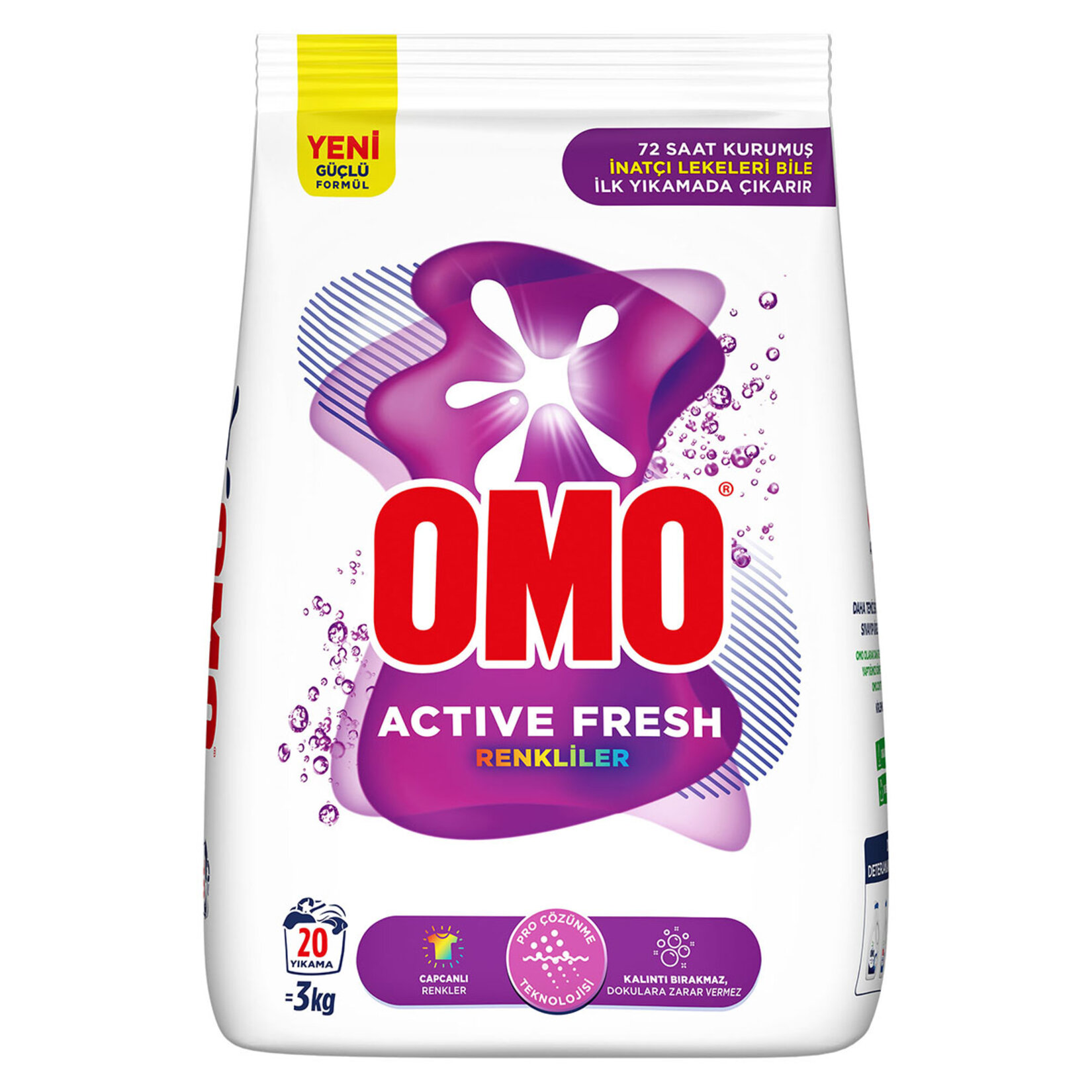 Omo Active Fresh Toz Çamaşır Deterjanı Renkliler 3 KG 20 Yıkama - Migros