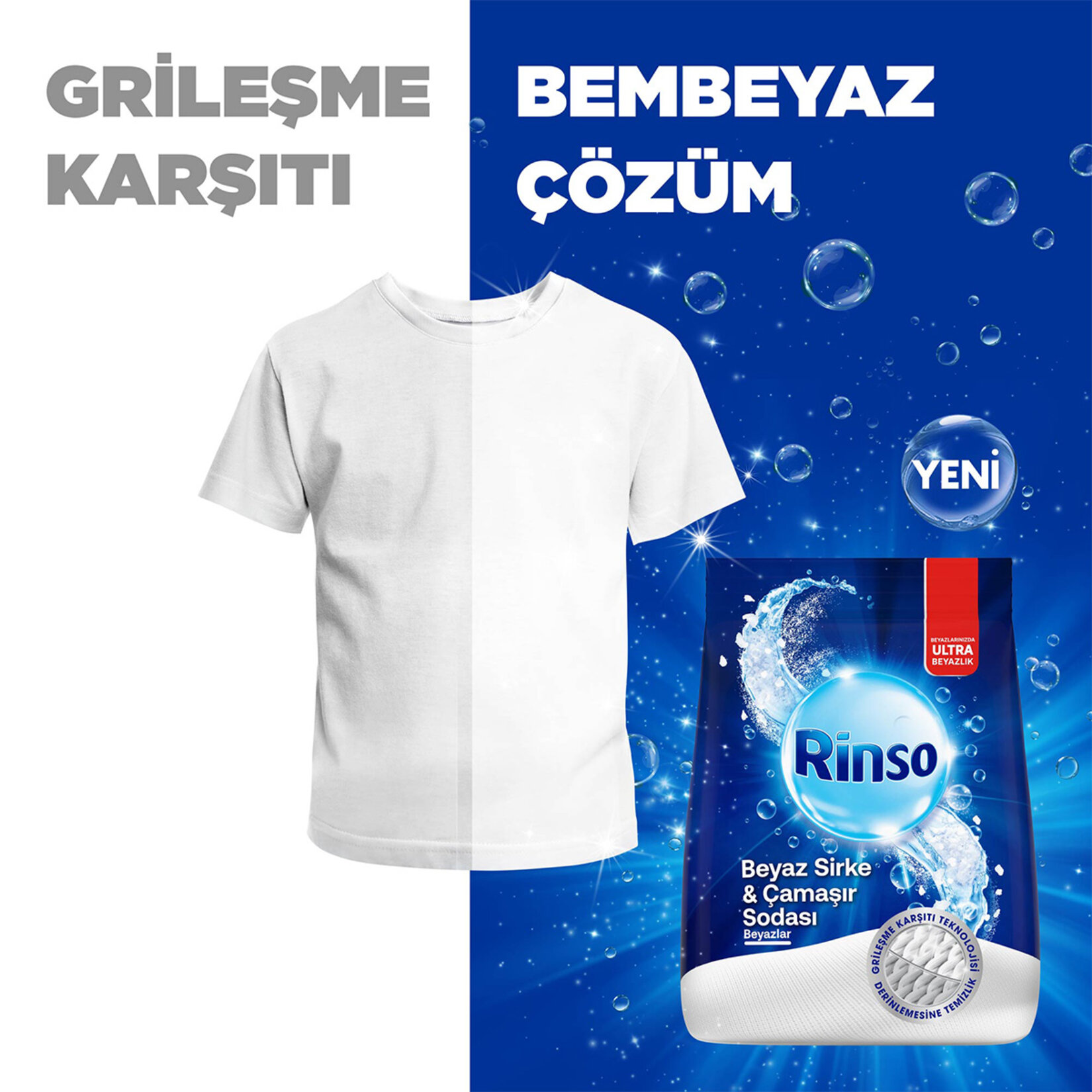 Rinso Beyaz Sirke ve Çamaşır Sodası Beyazlar için Toz Deterjan 10 Kg ...