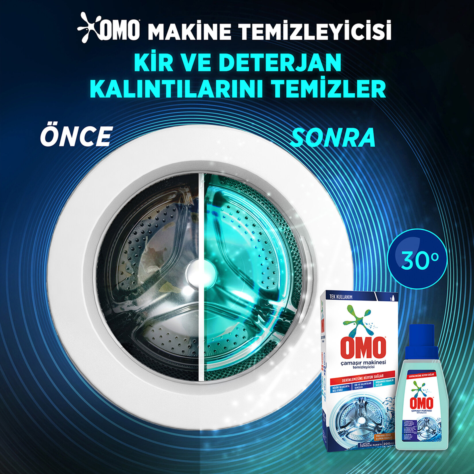Omo Çamaşır Makinesi Temizleyicisi Derinlemesine Hijyen 200 ml - Migros