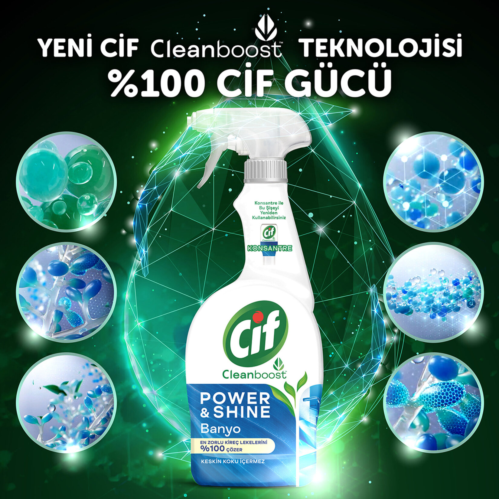 Cif Power&Shine Sprey Mutfak ve Banyo İçin 2x750 Ml - Migros