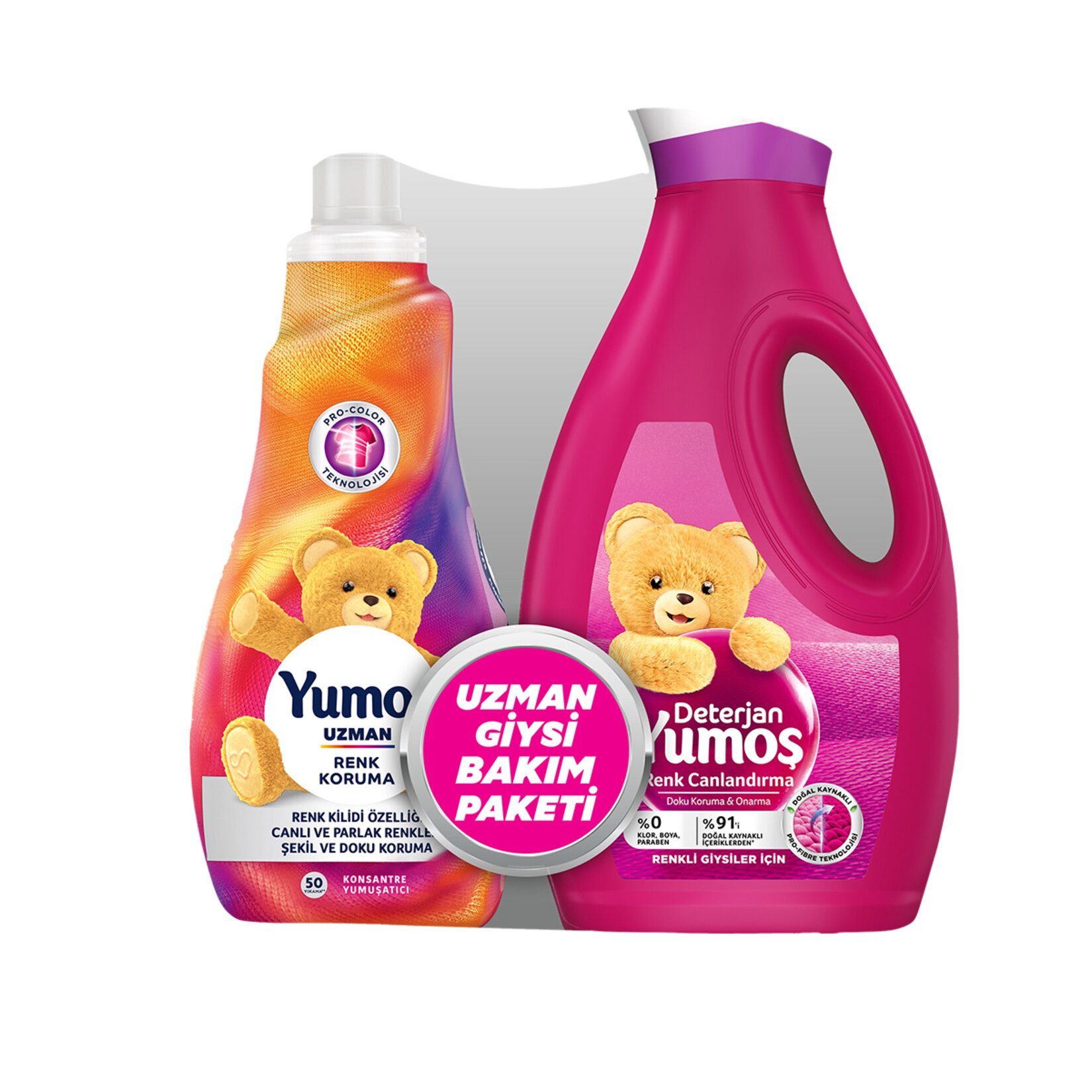 Yumoş Renkli Deterjan 1690 Ml + Yumoş Renk Koruma 1200Ml - Migros