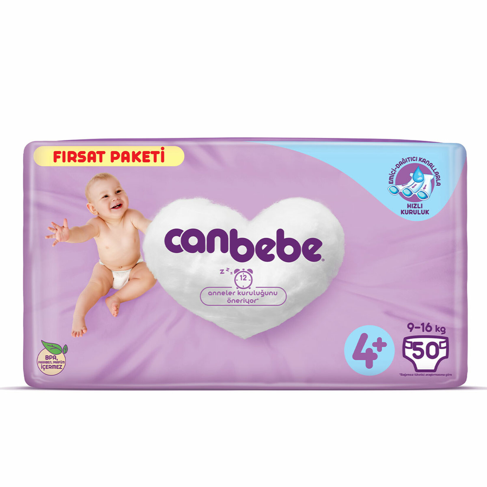 Canbebe 4+ Beden Fırsat Paket Maxiplus 9-16 Kg 50'Li - Migros