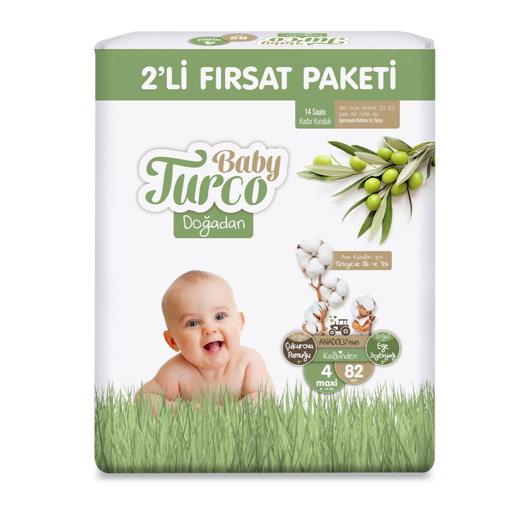 Baby Turco Doğadan 2'li Fırsat 4 Maxi 8-14 Kg 82'li - Migros