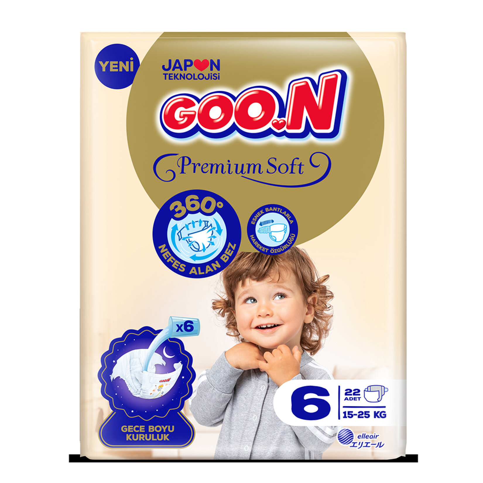 Goo.N Premium Soft Jumbo 6 Beden 15-25 Kg 22’li - Migros