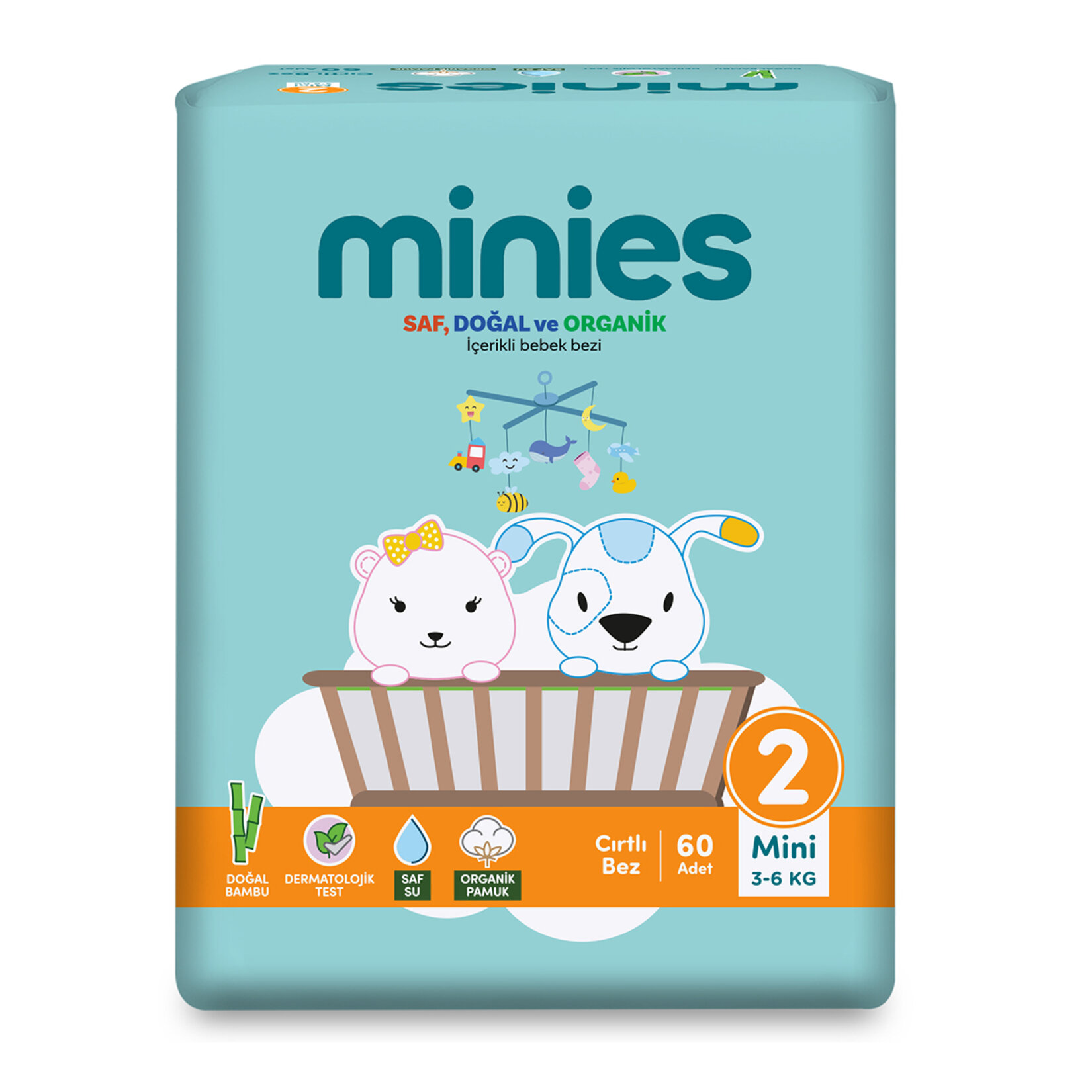 Minies Bebek Bezi Mini 2 Beden 3-6 Kg 60 Adet - Migros