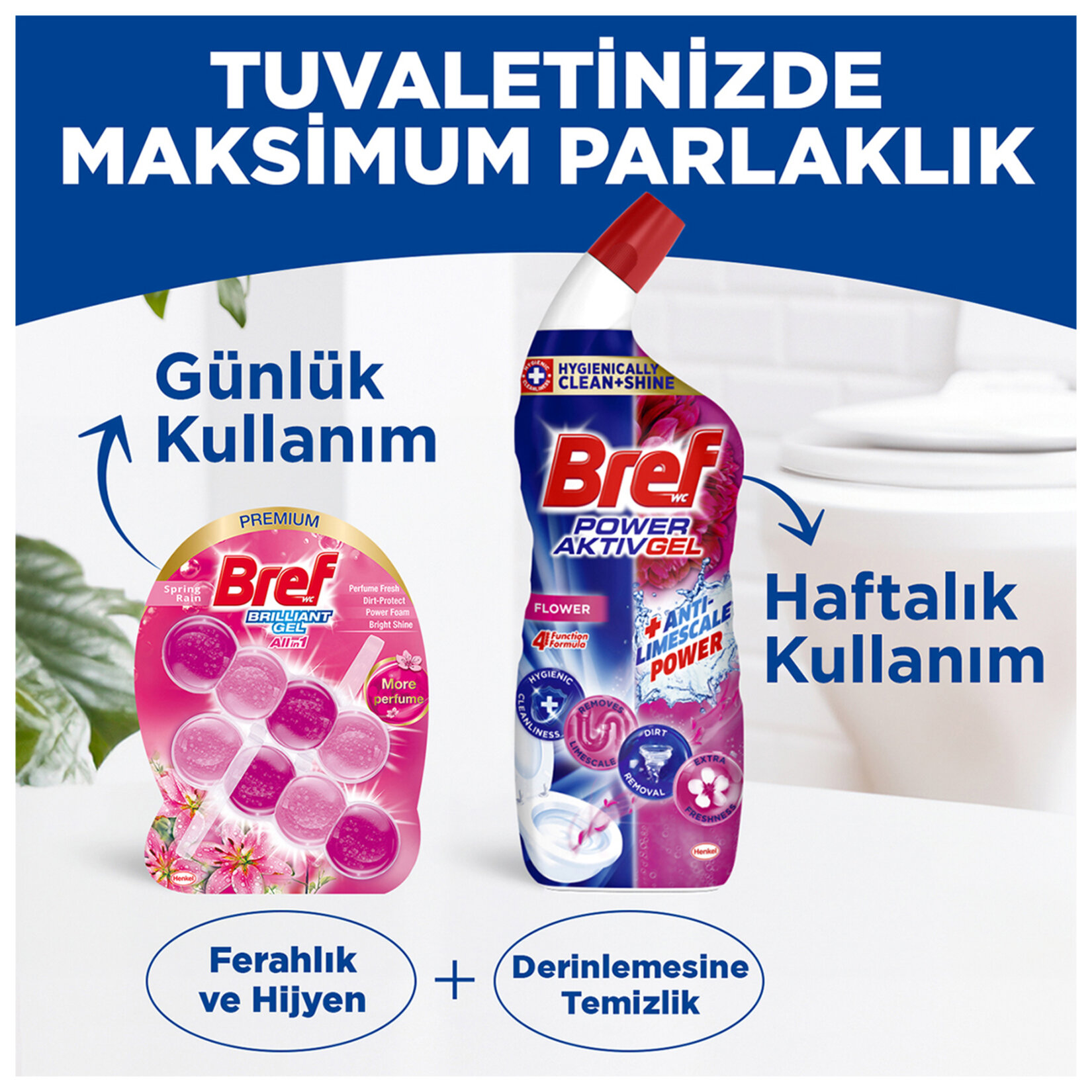 Bref Brilliant Gel Spring Rain Klozet Bloğu 2x42 G - Migros