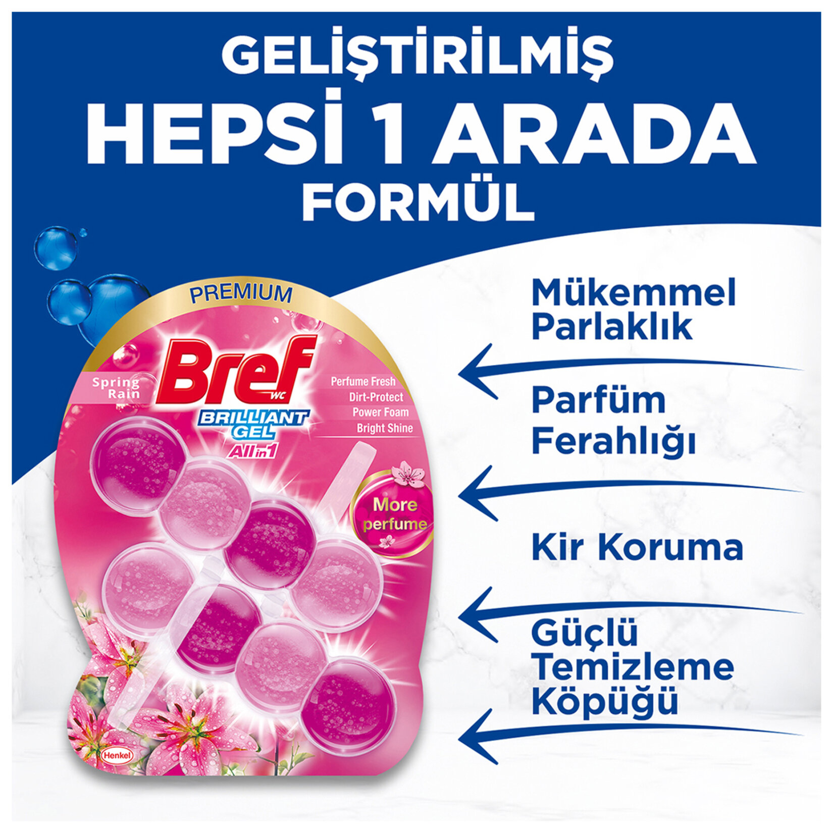 Bref Brilliant Gel Spring Rain Klozet Bloğu 2x42 G - Migros