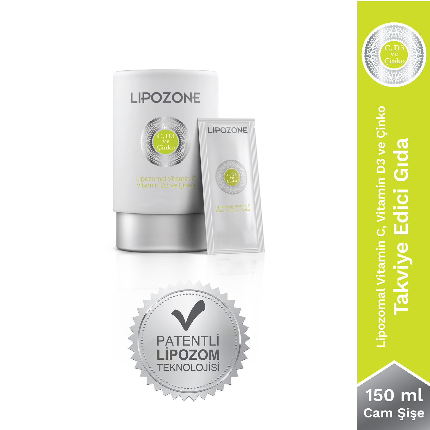 Lipozone Vitamin C+ Vitamin D3 + Çinko 10 Şase - Migros