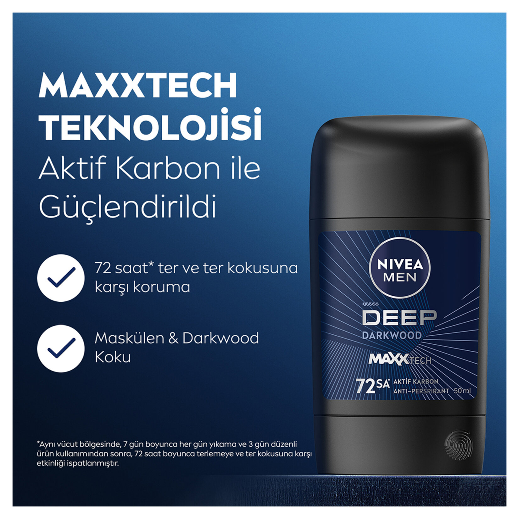 NIVEA Men Erkek Stick Deodorant Deep Dimension 50ml - Migros