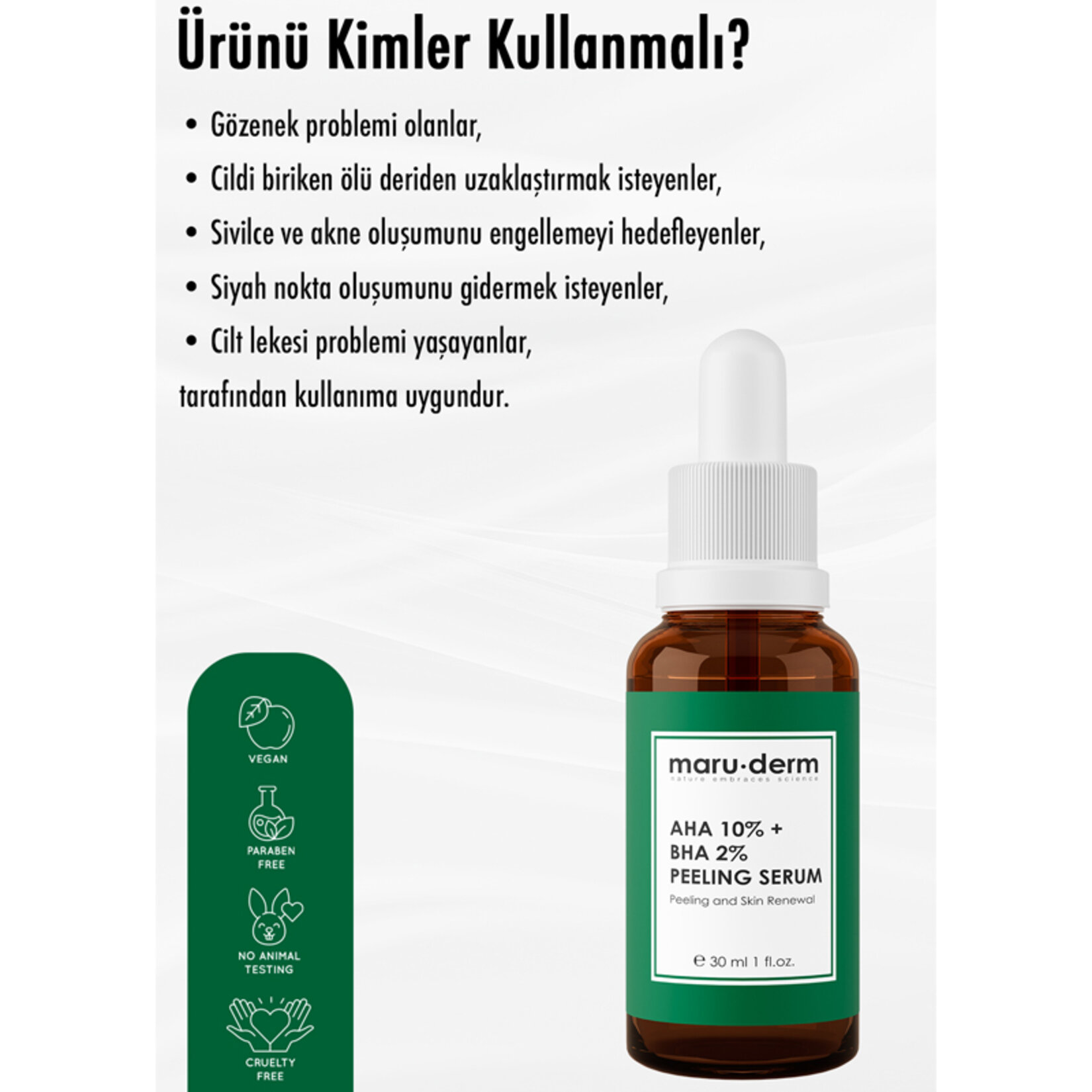 Maruderm AHA %10 + BHA %2 Leke Karşıtı & Cilt Tonu Eşitleyici Peeling ...