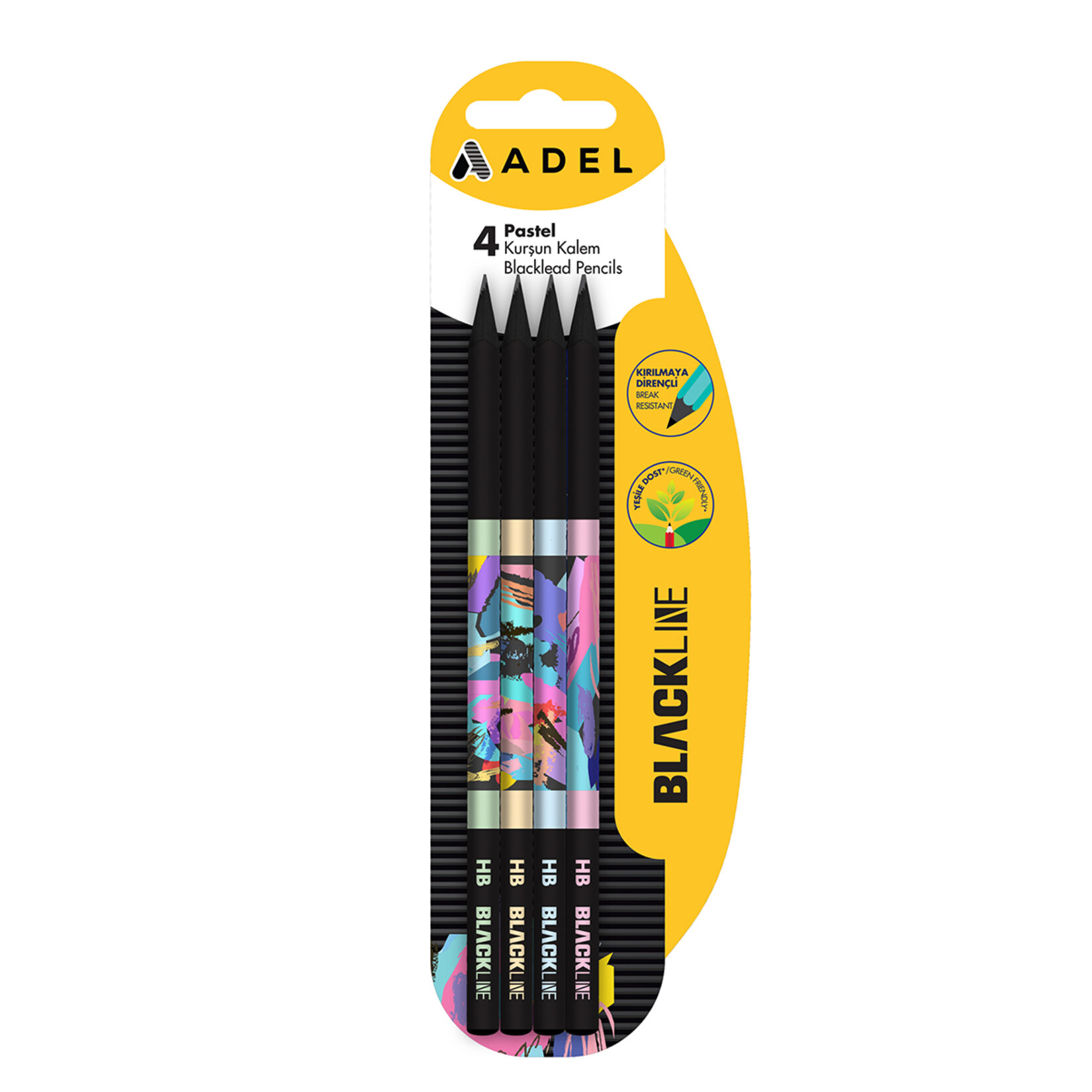 Adel Blackline Pastel Kurşun Kalem 4'lü - Migros