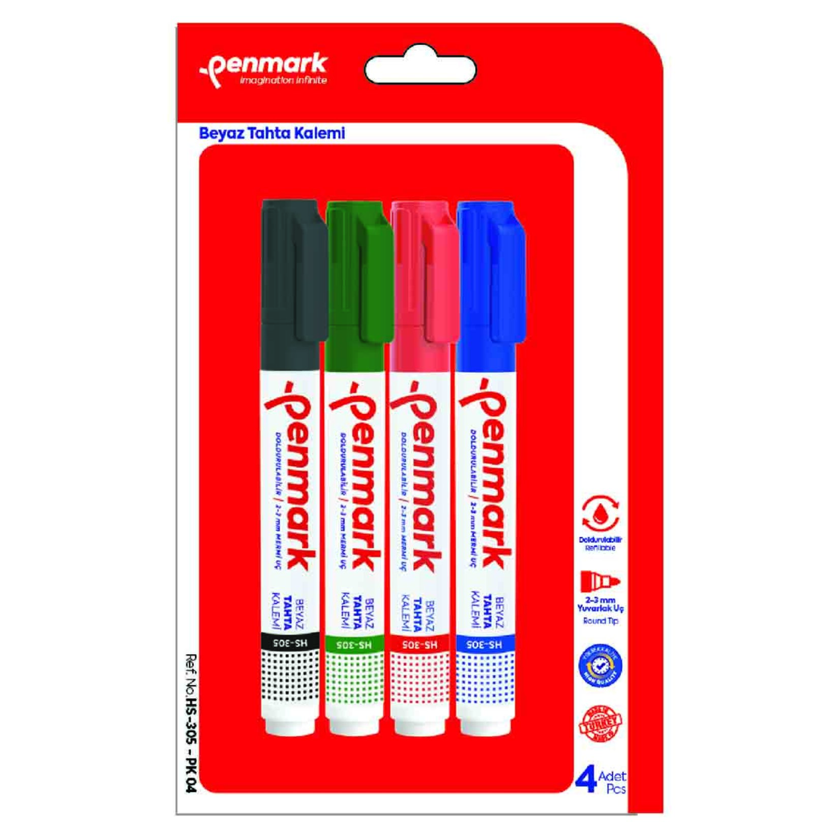 Penmark Beyaz Tahta Kalemi 4'lü - Migros
