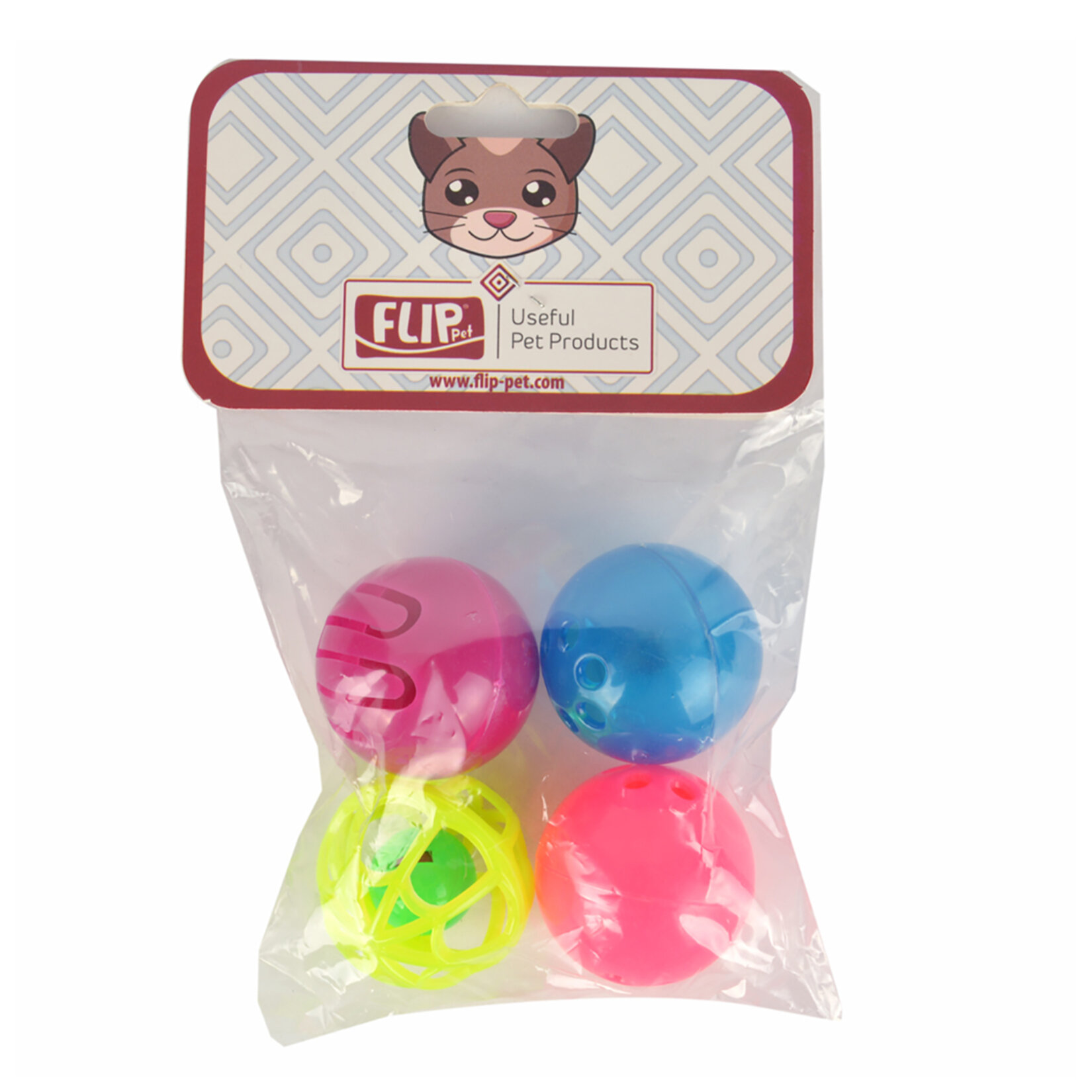 Flip Pet Çıngıraklı Kedi Oyun Topu 4'lü - Migros