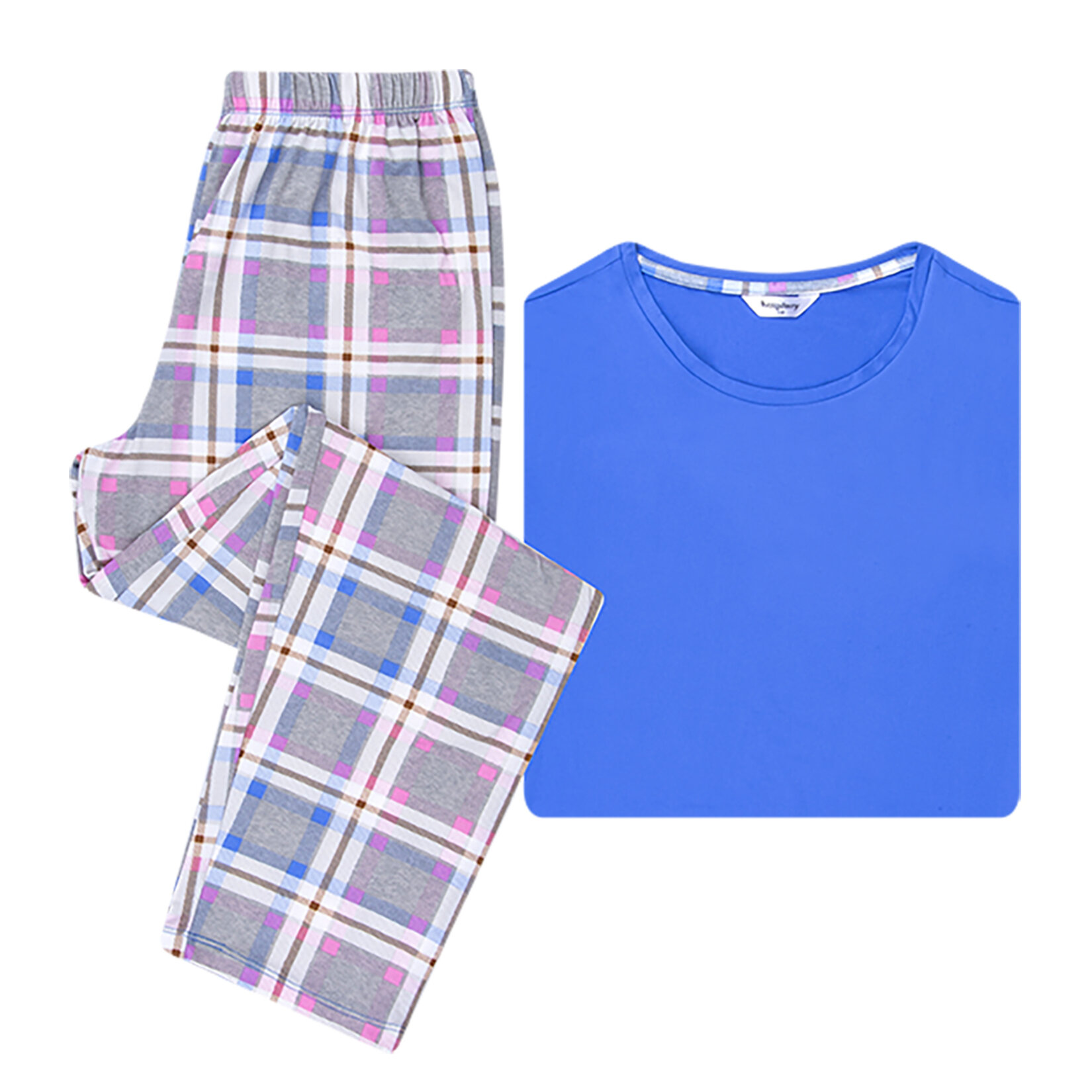 Big Berry Kadın Kısa Kollu Alt Ekose Pijama Takım S/M - L/XL - Migros