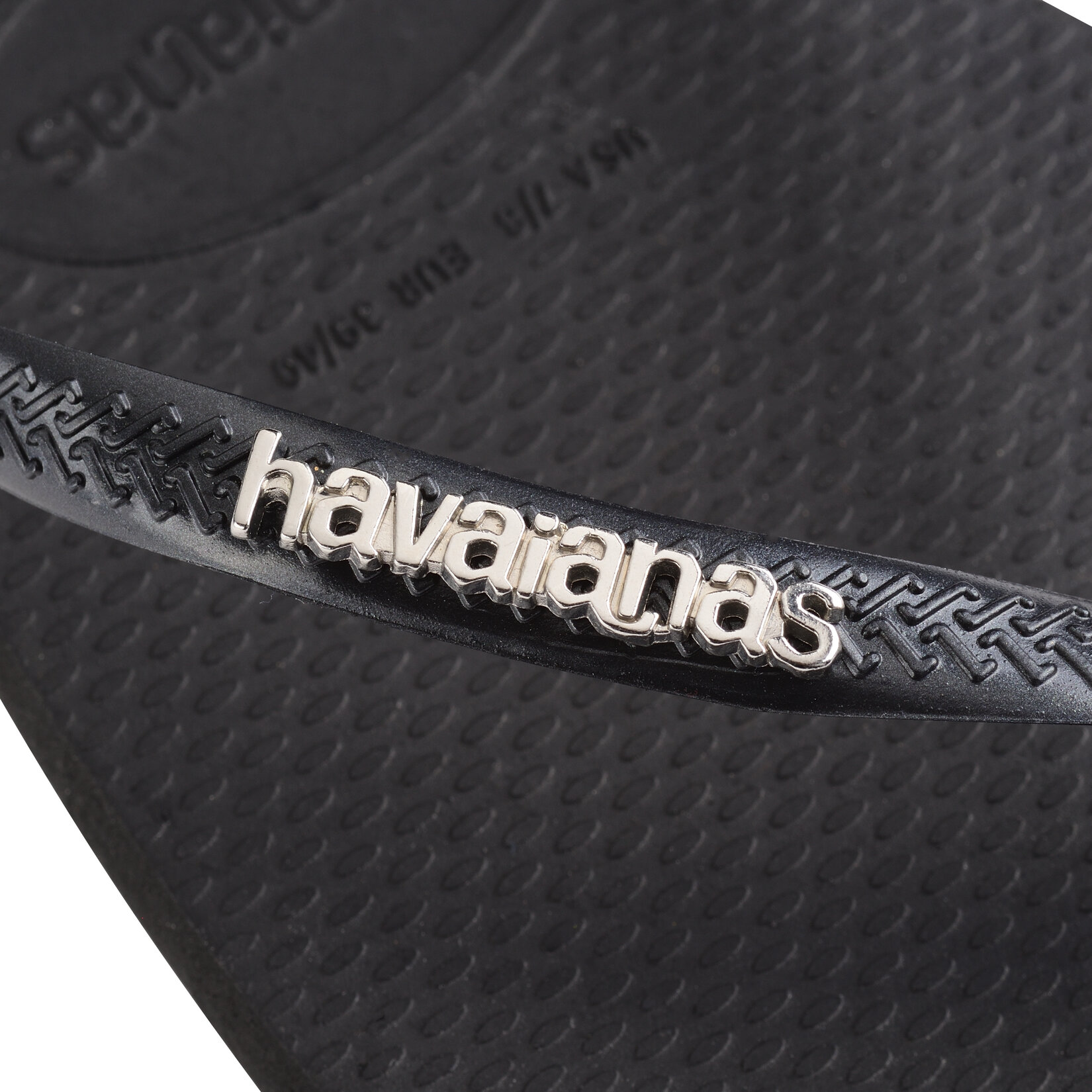 Havaianas Square Logo Metallic Black/Silver 39/40 - Migros